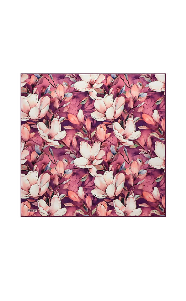 Mor Nergis Desen İpek Mendil